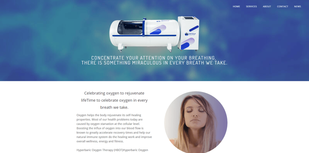 OxyHelp Hyperbaric Oxygen Chamber for Hyperbaric Oxygen Therapy